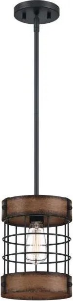 Westinghouse 61179 - Lustr na lanku LANGSTON 1xE27/60W/230V pr. 19 cm barnwood