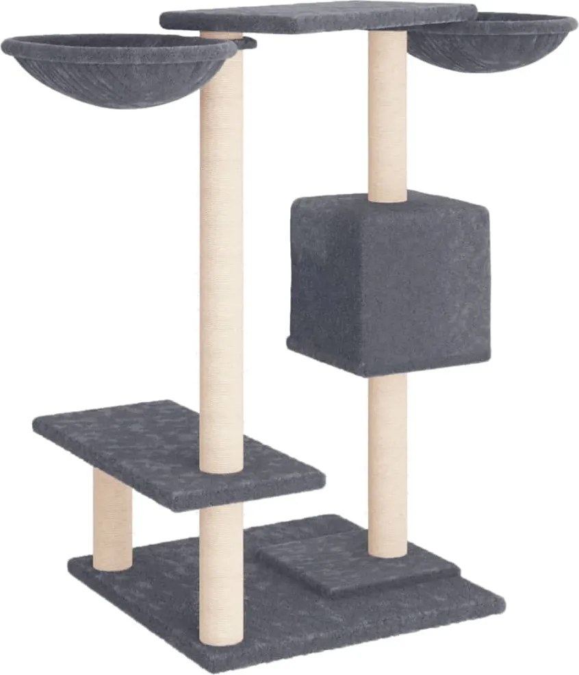 Škrabadlo pro kočky se škrabacími sloupky tmavě šedé 82 cm 171761