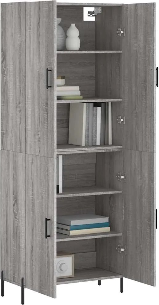Skříň highboard šedá sonoma 69,5 x 34 x 180 cm kompozitní dřevo 3195689