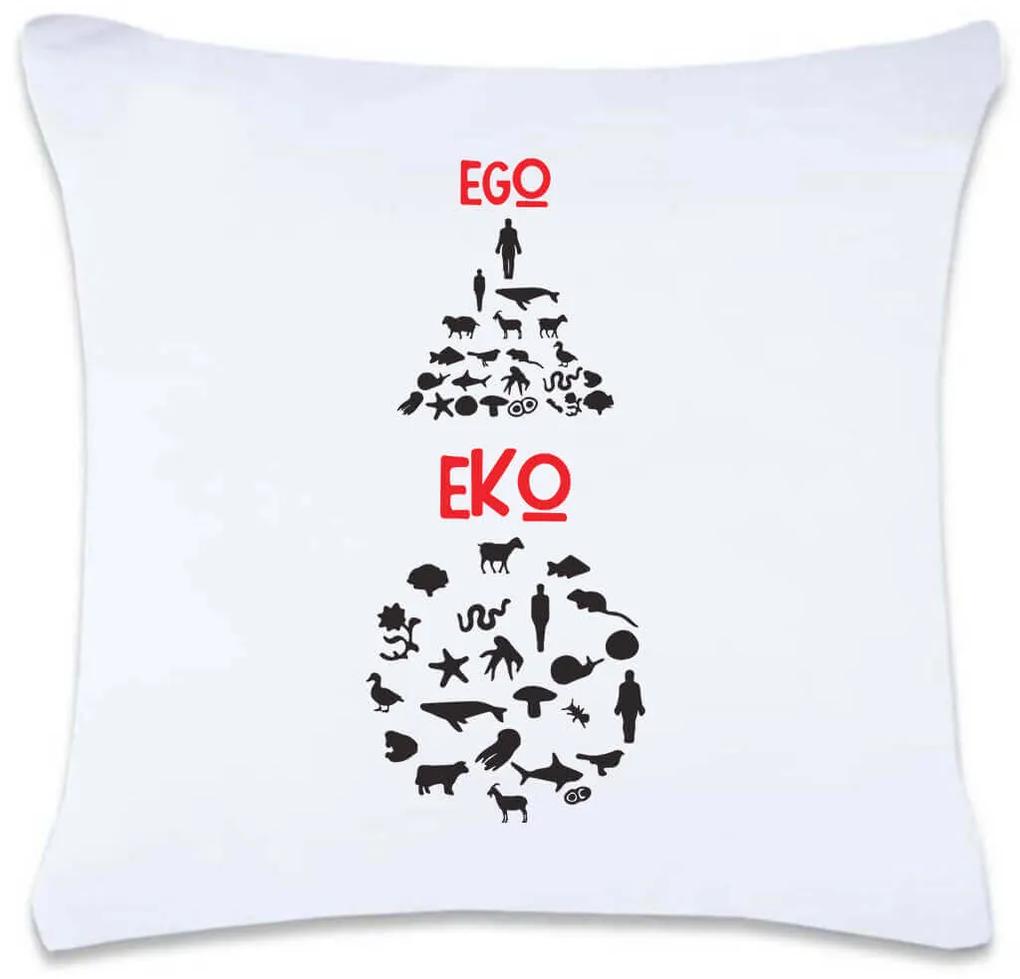 Super plecháček Dekorační polštář s potiskem Eko ego 40 x 40 cm Oboustranný tisk: NE