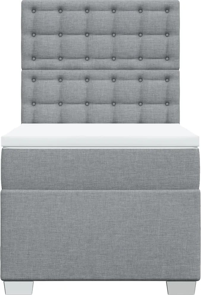Box spring postel s matrací světle šedá 80 x 200 cm textil 3290329