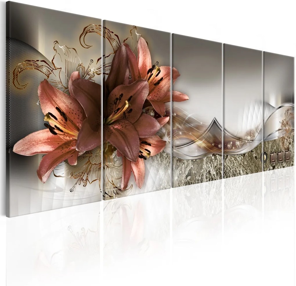 Obraz - abstraktní lilie (150x60 cm) - Murando DeLuxe