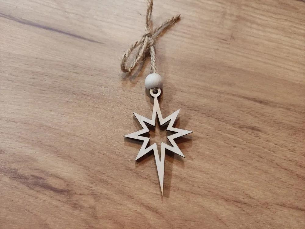 Vánoční dekorace hvězda Darja Stříbrná Přírodní