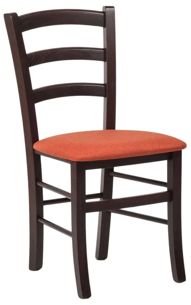 Jídelní čalouněná židle PAYSANE — masiv, látka, více barev, nosnost 155 kg Wenge Lux 10 Terracotta