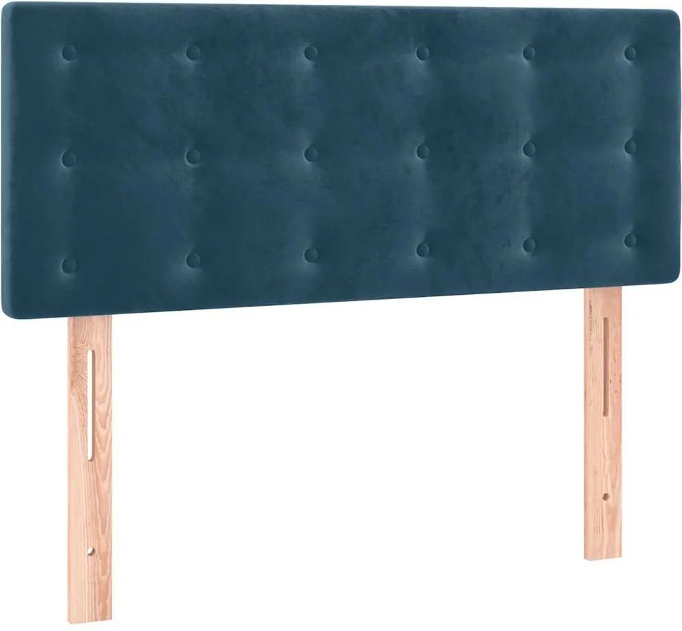 Box spring postel s matrací tmavě modrá 90x200 cm samet 3141525