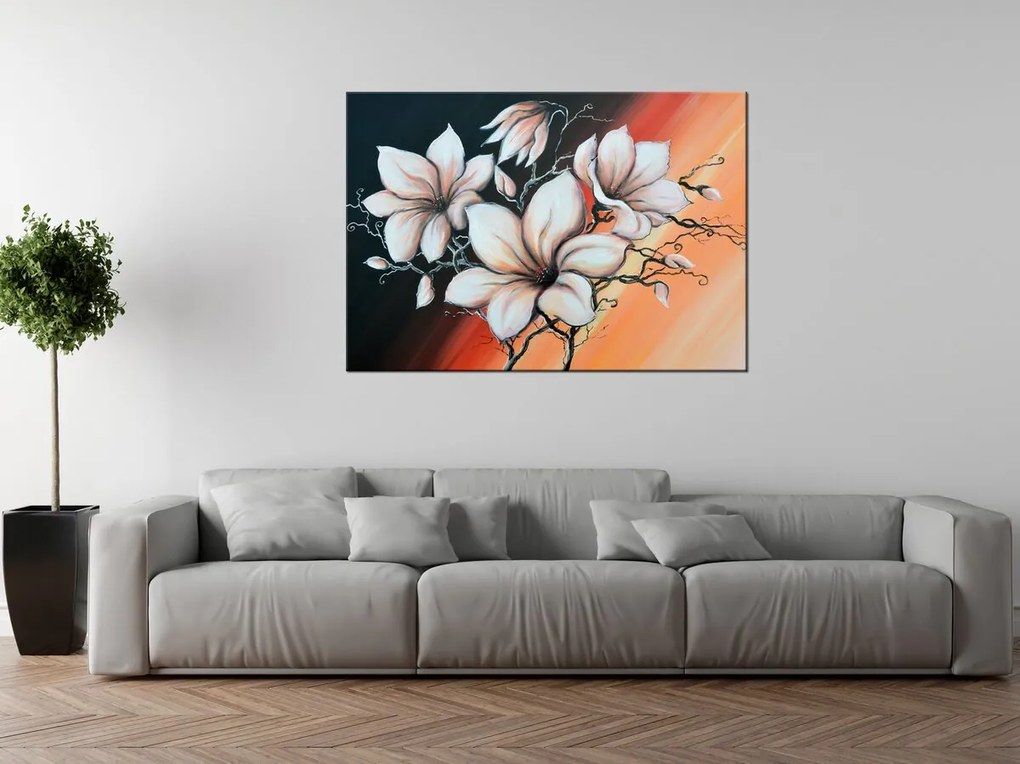 Gario Ručně malovaný obraz Magnolie při západu Rozměry: 100 x 70 cm