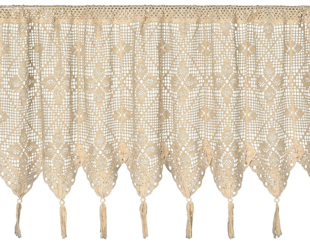 KRÁTKÁ ZÁCLONA NA PÁSCE MARTHA 150X60 CM SVĚTLEBÉŽOVÁ