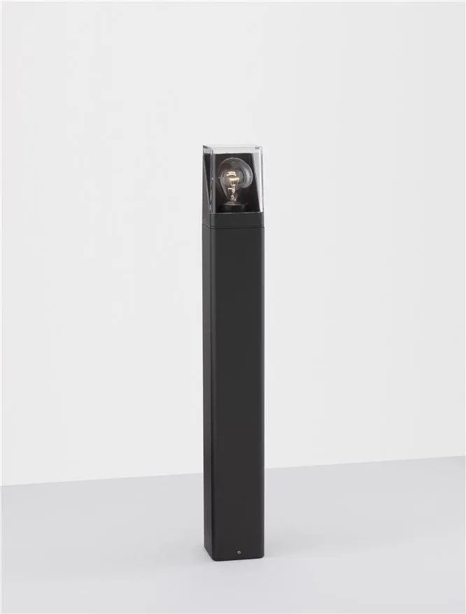 NV 9492750 Venkovní sloupkové svítidlo SELENA antracitový hliník a čirý akryl E27 1x12W 220-240V bez žárovky IP65 - NOVA LUCE