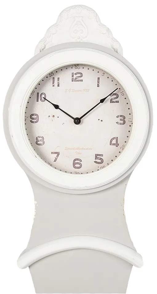 Šedé nástěnné retro dřevěné hodiny Wilmia - 37*9*132 cm / 1*AA