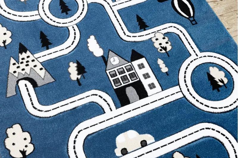 Dywany Łuszczów Dětský kusový koberec Petit Town streets blue - 120x170 cm