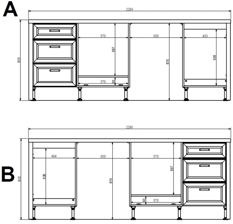 Kuchyňská linka Jasmin, antracit/dub