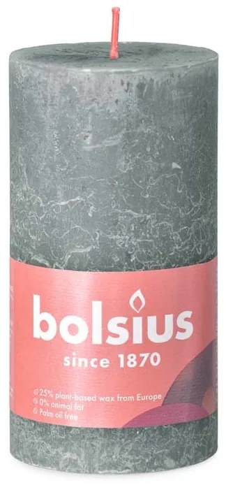 Bolsius Rustic Shine Válec 68x130mm Eucalyptus Green, zelená svíčka