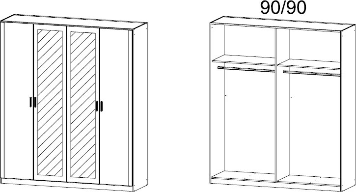 Šatní skříň Kolding, 187 cm