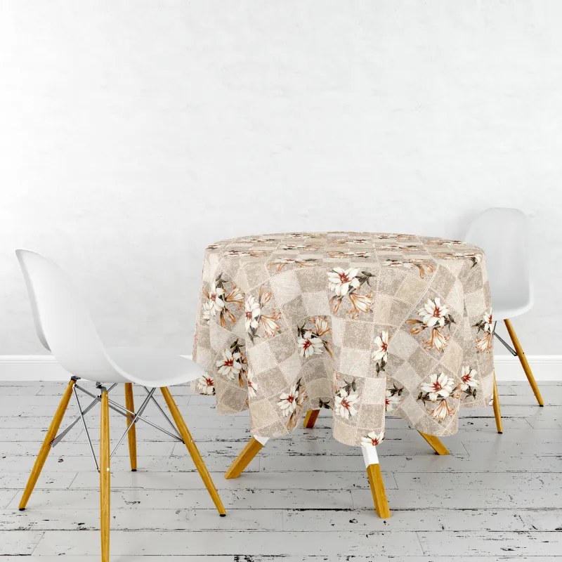 Ubrus PVC kulatý DE-118A – Liliová elegance (různé velikosti)