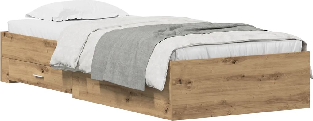 Rám postele Artisanový dub 90 x 190 cm Kompozitní dřevo 3333991