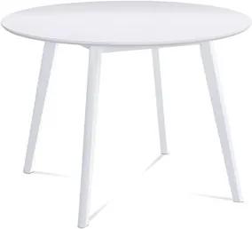 Kulatý jídelní stůl pr. 106 cm, bílá matná MDF deska, tloušťka 18mm