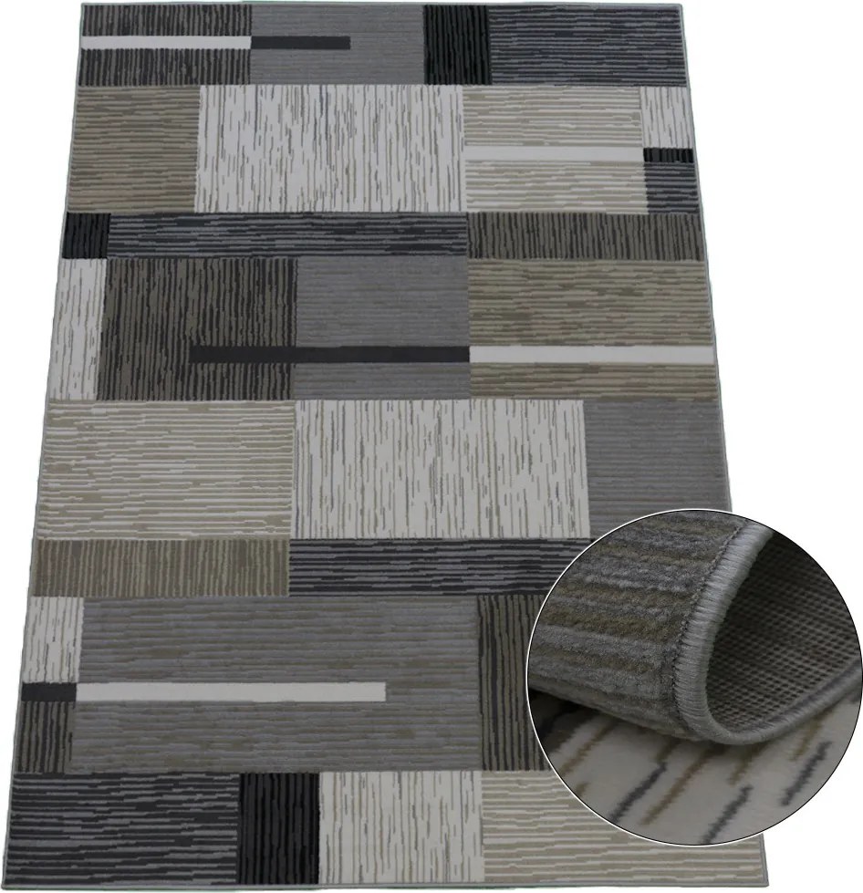 BE Koberec Lotus 9303 BEIGE - béžový šedohnědý obdélníkový Rozměr: 50x80 cm