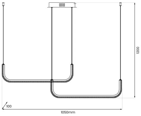 LED Lustr na lanku HORIZONT 2xLED/11W/230V černá
