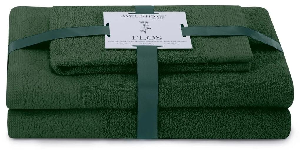Sada 3 ks ručníků FLOSS klasický styl tmavě zelená