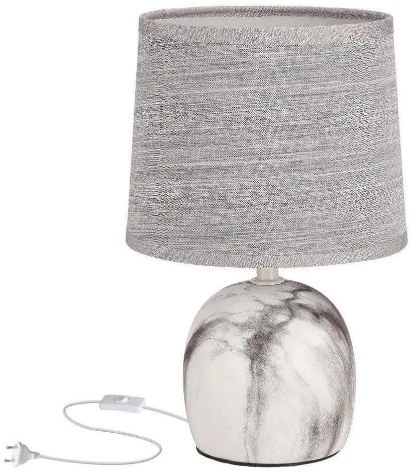 Světle šedá stolní lampa s textilním stínidlem (výška 25 cm) Adelina – Candellux Lighting