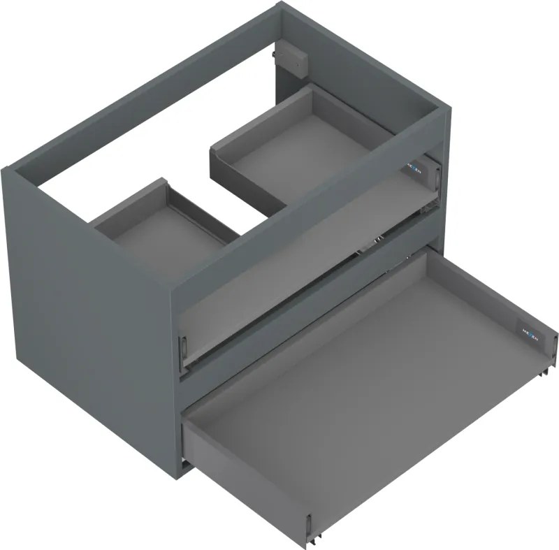 Mexen Box-A, závěsná skříňka 70 cm, 2 zásuvky, grafitová matná, 91AX0-0700-470-2-66
