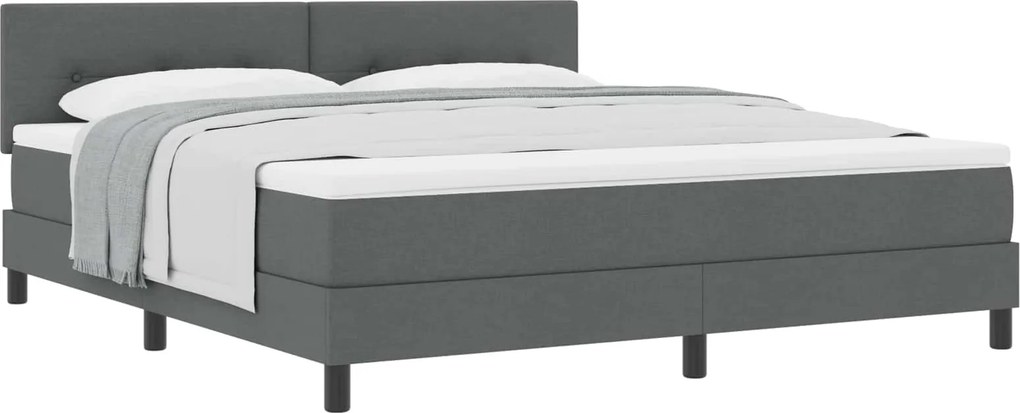 Postel s boxspringem s čelo Tmavě šedá 180 x 200 cm textil 3338707