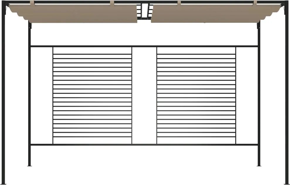 Altán se zatahovací střechou 3 x 4 x 2,3 m taupe 180 g/m² 313624