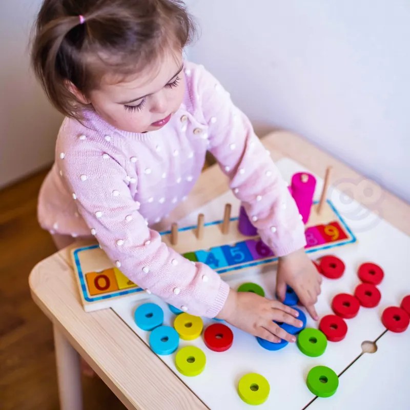 Woopie Green Montessori bloky Učení počítání a barvy 56 ks.