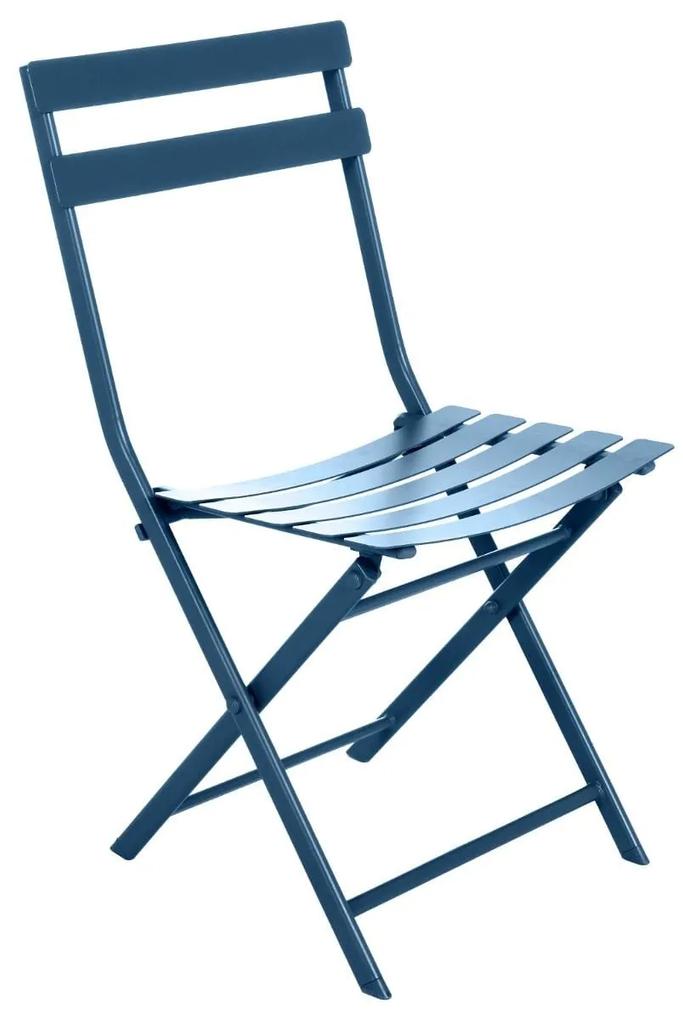 Kovová skládací židle Greensboro indigo - (tmavě modrá)