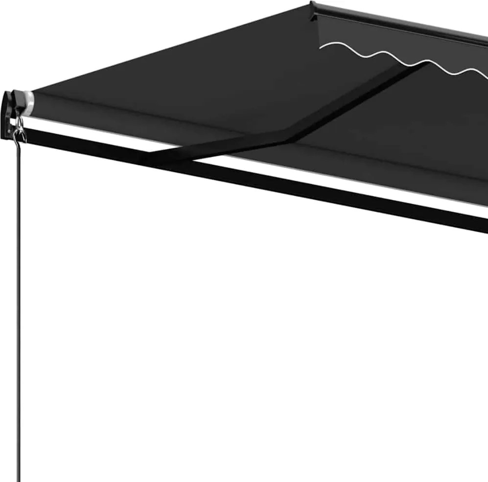 Ručně zatahovací markýza 450 x 350 cm antracitová 3069199
