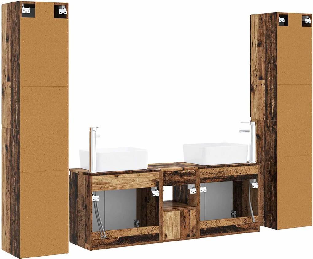 Sada koupelnového nábytku 5 ks Staré dřevo 33 x 34,5 x 160 cm 3406041