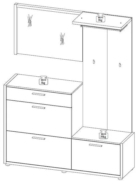 Předsíňová stěna Turin