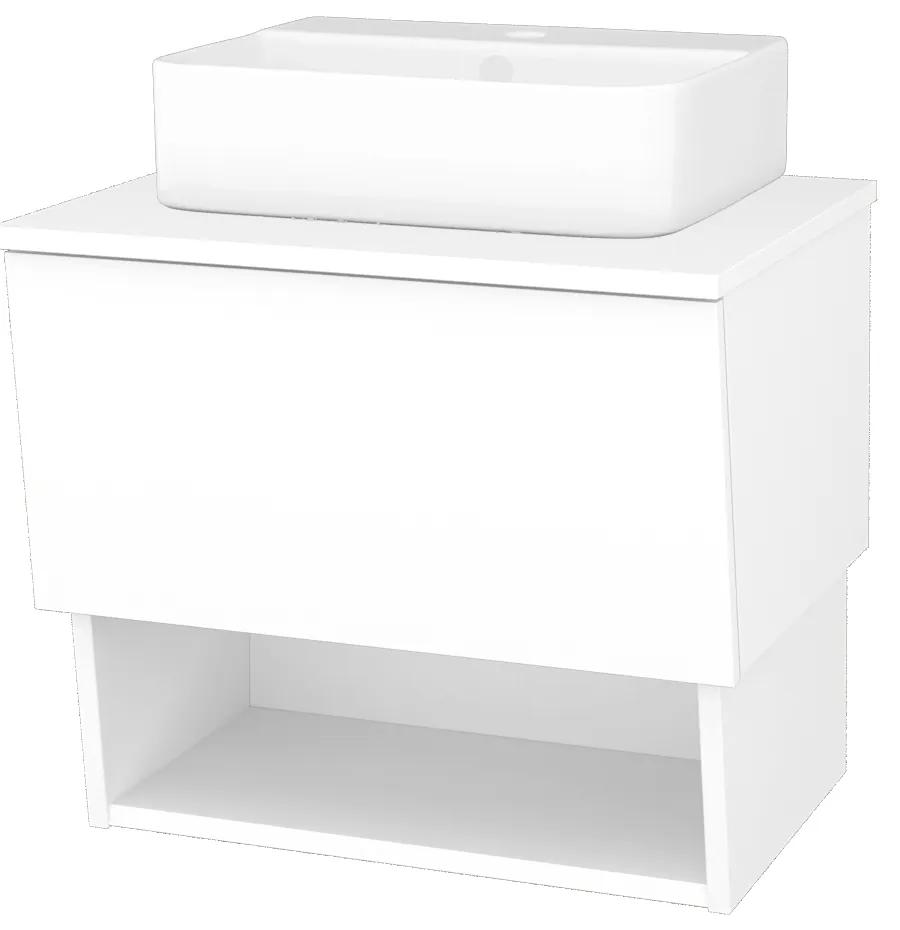 Dřevojas Koupelnová skříň INVENCE SZZO 65 (umyvadlo Joy 3) Varianta: L01 Bílá vysoký lesk / D20 Galaxy