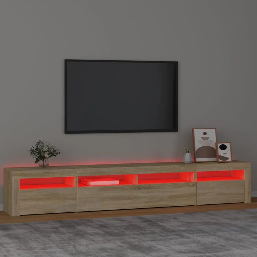 TV skříňka s LED osvětlením dub sonoma 240x35x40 cm 3152724