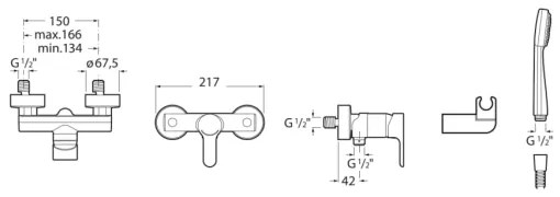 Roca A5A2009C02 - Sprchová sada s baterií L20 lesklý chrom