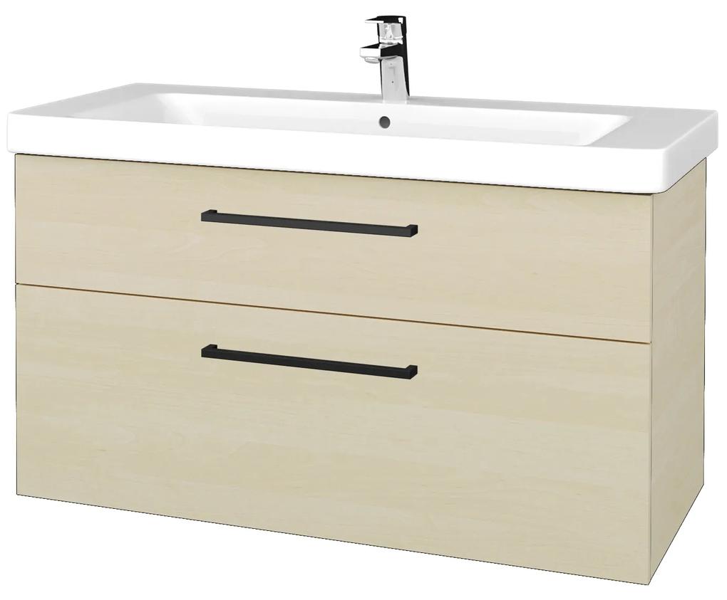 Dřevojas Koupelnová skříň Q MAX SZZ2 105 Varianta: M01 Bílá mat / Úchytka T02 / M01 Bílá mat