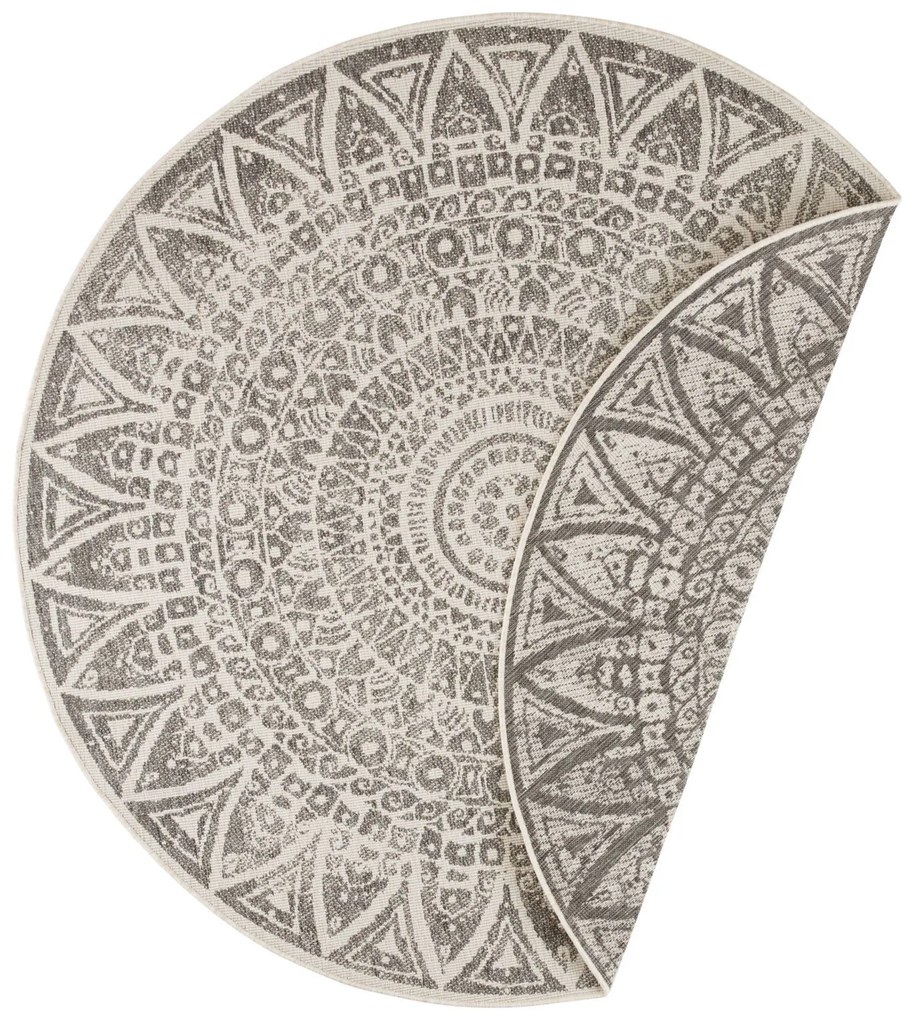 MK Original: Produkty s rodokmenem, Kusový koberec Mujkoberec Original Nora 104160 Grey Creme kruh – na ven i na doma, 200x200 (průměr) kruh, šedá, chodba / předsíň