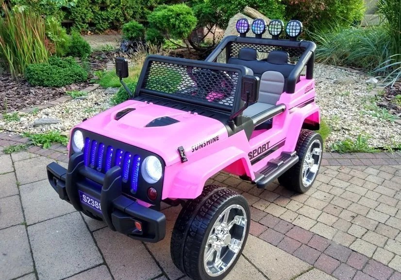 LEAN CARS Elektrické autíčko Jeep S2388 růžové 4x45W