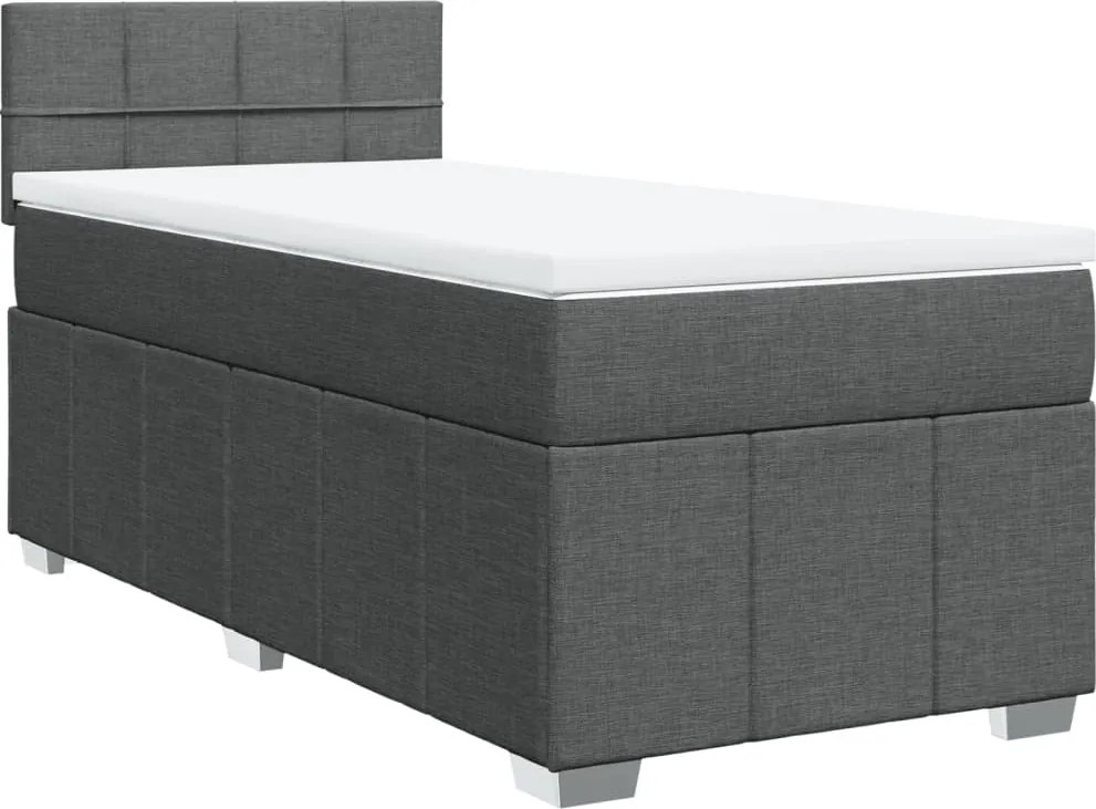 Box spring postel s matrací tmavě šedá 90x190 cm textil 3286924