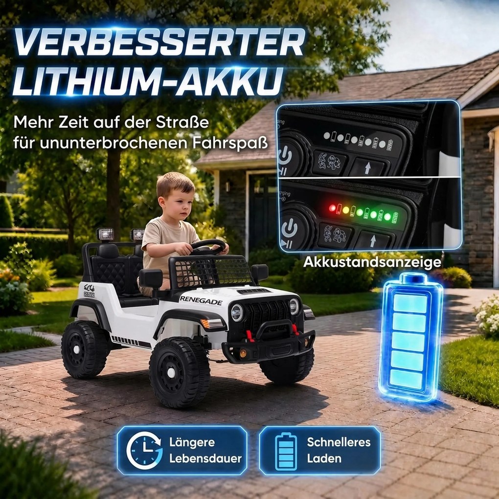 AIYAPLAY dětské elektrické auto 12V, elektrické auto pro děti s dálkovým ovládáním, lithiová baterie, 2 motory, plynulý rozjezd, 4-kolová odpružená k…