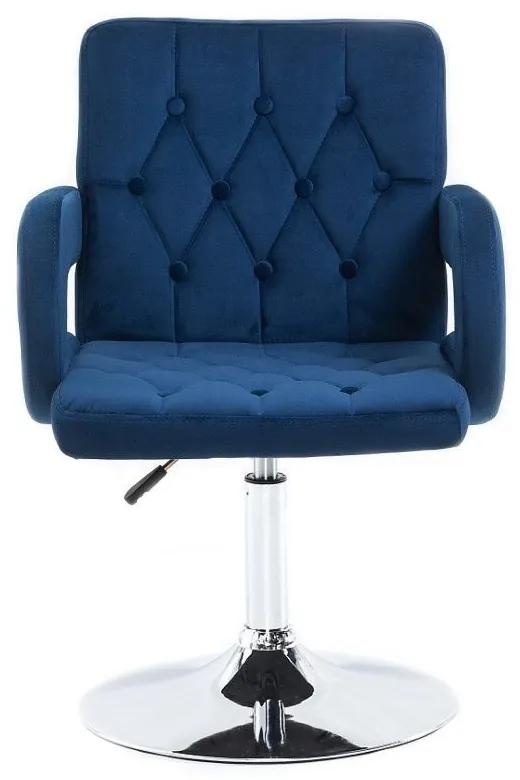 LuxuryForm Židle BOSTON VELUR na stříbrném talíři - modrá