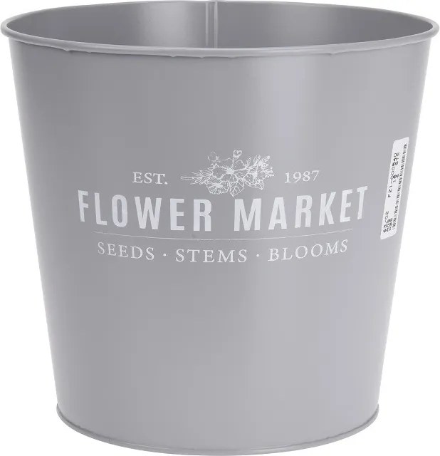 Květináč Flower market – šedý 22 × 20 cm