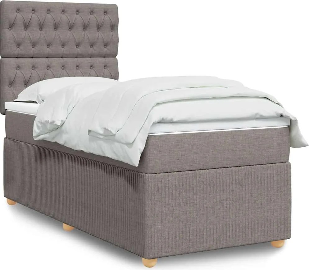 Box spring postel s matrací taupe 100 x 200 cm textil 3291978