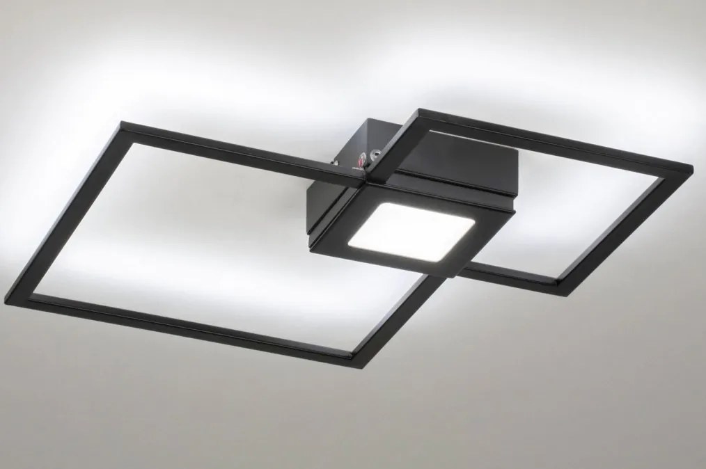 Stropní stmívatelné designové LED svítidlo Dualle Quadra Black