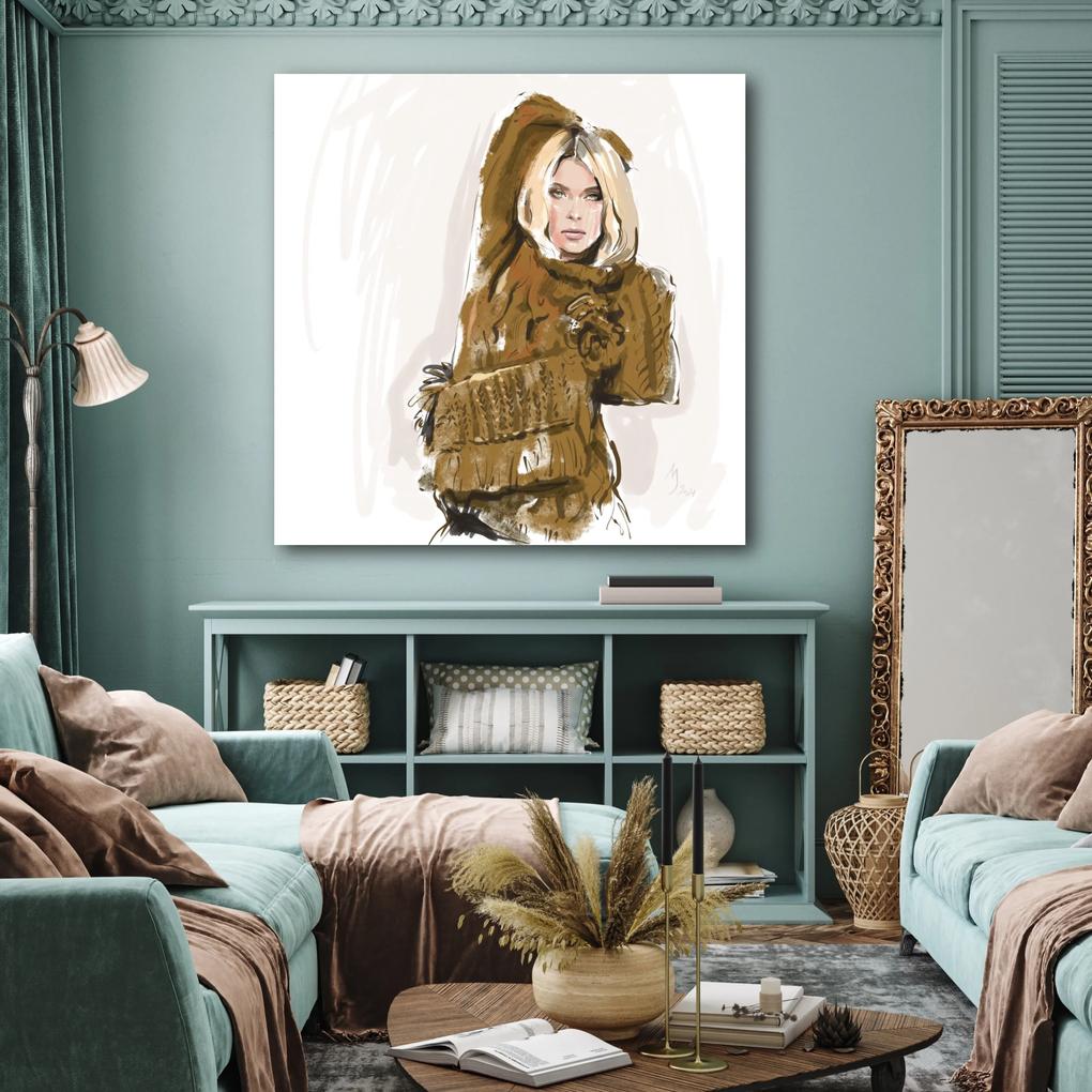 Gario Obraz na plátně Ženský model Blondýnka Móda - Irina Sadykova Rozměry: 30 x 30 cm