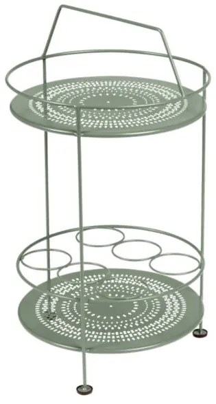 Šedozelený zahradní barový stolek Fermob Montmartre, ⌀ 40 cm