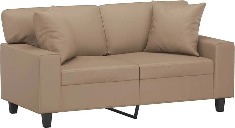 2místná pohovka s polštáři cappuccino 120 cm umělá kůže 3200865