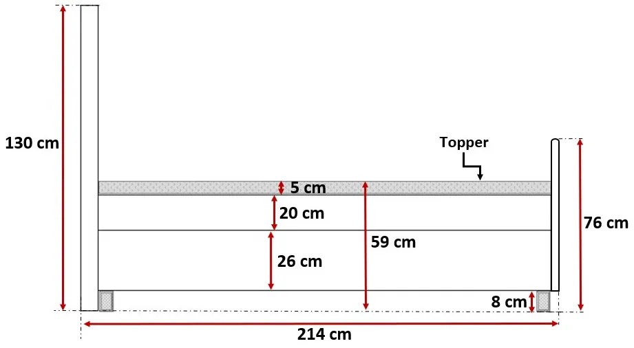 Kouzelná rustikální postel Bradley Lux 180x200, hnědá + TOPPER