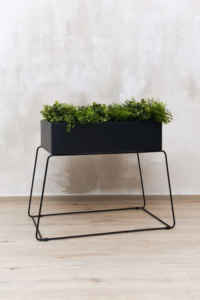 Dekorativní truhlík KRONOS, sklolaminát, šířka 98 cm, antracit