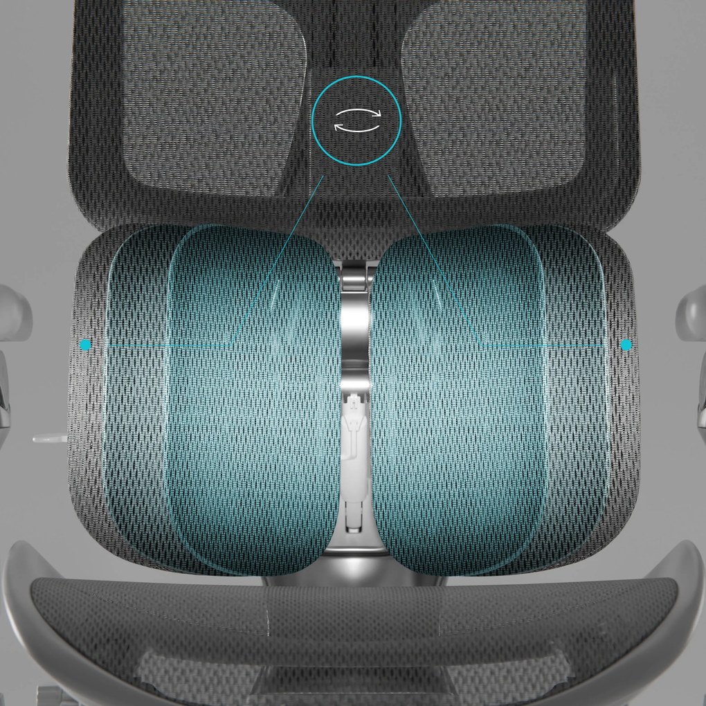 Ergonomická židle s podnožkou šedá Premium Normal Size: Diablo V-Kinetic